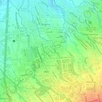 Molino Homes topographic map, elevation, terrain
