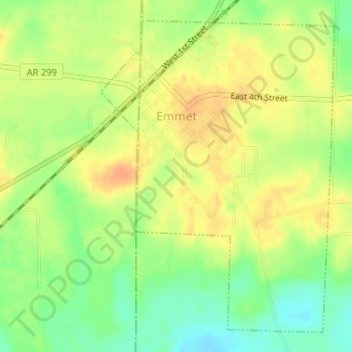 Emmet topographic map, elevation, terrain