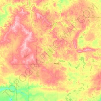 McIntosh County topographic map, elevation, terrain