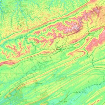 Lee County topographic map, elevation, terrain