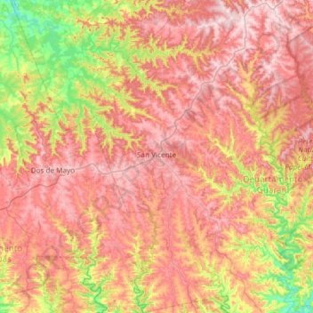 Municipio de San Vicente topographic map, elevation, terrain