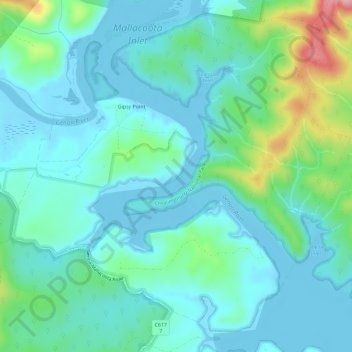 Gipsy Point topographic map, elevation, terrain