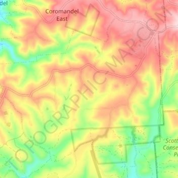 Cherry Gardens topographic map, elevation, terrain