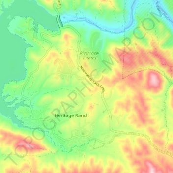 Lake Nacimiento topographic map, elevation, terrain