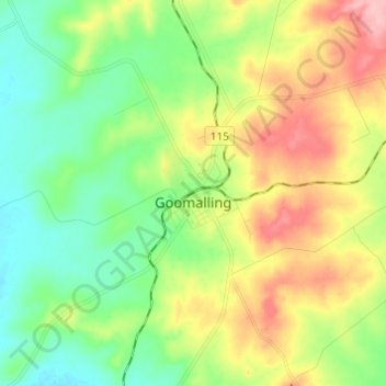 Goomalling topographic map, elevation, terrain