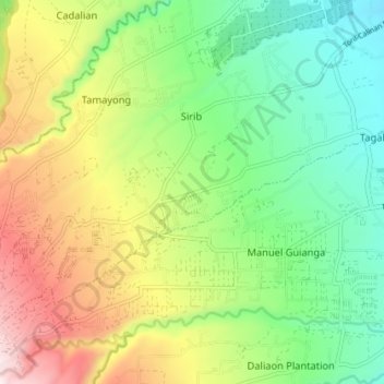 Sirib topographic map, elevation, terrain