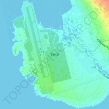 Shimoji Shima topographic map, elevation, terrain