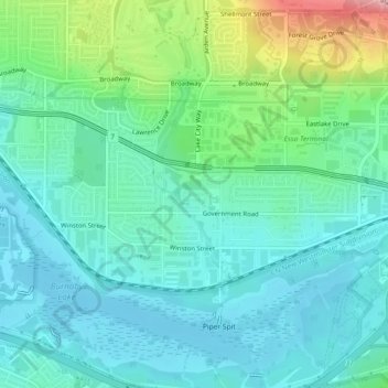Government Road topographic map, elevation, terrain