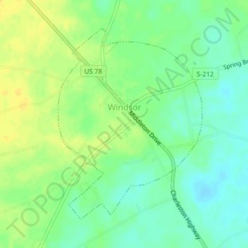 Windsor topographic map, elevation, terrain