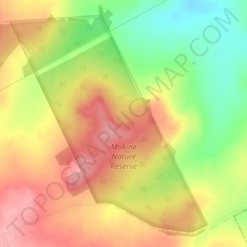 Mokine Nature Reserve topographic map, elevation, terrain