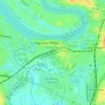 Tennyson topographic map, elevation, terrain