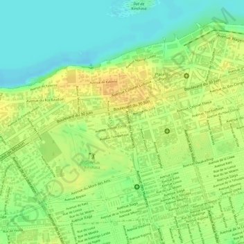 Golf topographic map, elevation, terrain