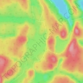 Lac Deline topographic map, elevation, terrain