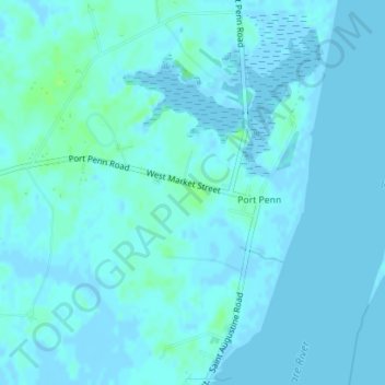 Port Penn topographic map, elevation, terrain