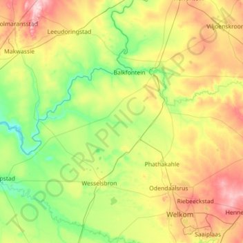 Nala Local Municipality topographic map, elevation, terrain