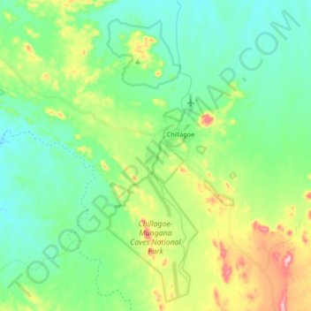 Chillagoe-Mungana Caves National Park topographic map, elevation, terrain