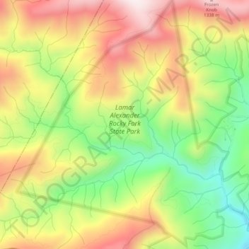 Lamar Alexander Rocky Fork State Park topographic map, elevation, terrain