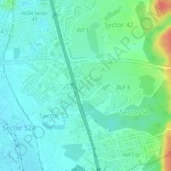 Palm Spring topographic map, elevation, terrain