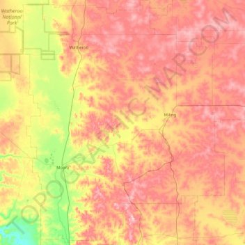 Shire Of Moora topographic map, elevation, terrain