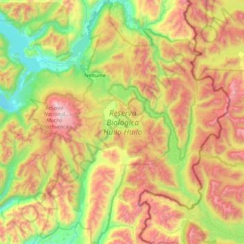 Reserva Biológica Huilo Huilo topographic map, elevation, terrain