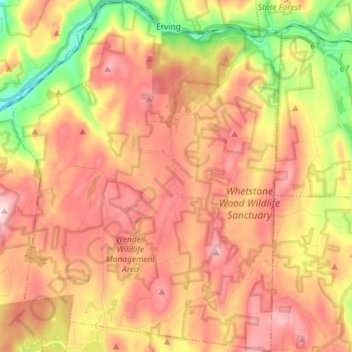 Wendell topographic map, elevation, terrain