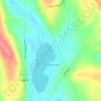 Canadohta Lake topographic map, elevation, terrain