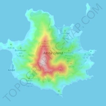 Ambil Island topographic map, elevation, terrain