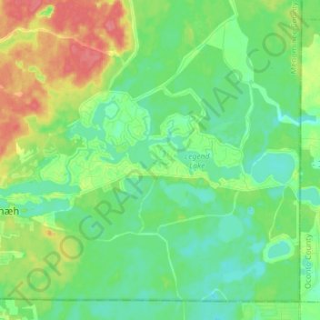 Legend Lake topographic map, elevation, terrain