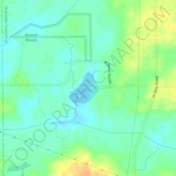 Winnipeg Lake topographic map, elevation, terrain