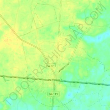 Pembroke topographic map, elevation, terrain
