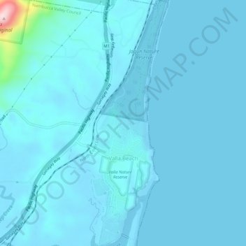 Valla Beach topographic map, elevation, terrain