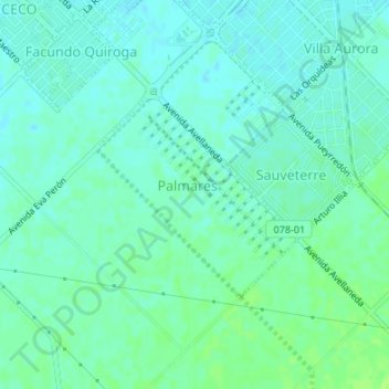 Palmares topographic map, elevation, terrain