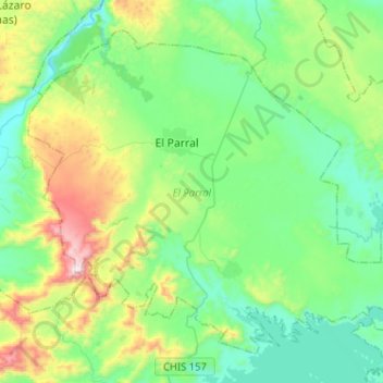 El Parral topographic map, elevation, terrain