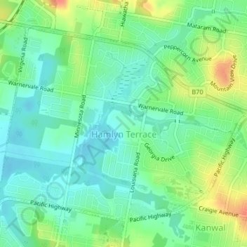Hamlyn Terrace topographic map, elevation, terrain