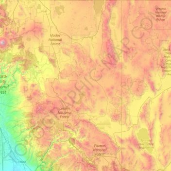 CAL Fire Lassen Modoc Plumas Unit topographic map, elevation, terrain