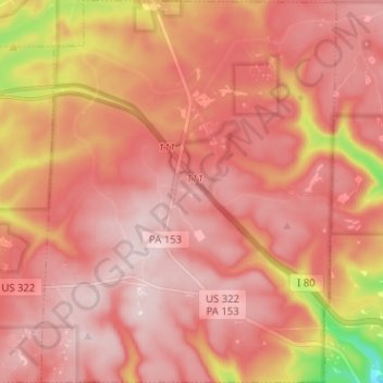 Pine Township topographic map, elevation, terrain