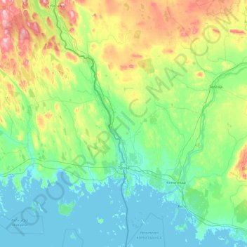 Tornio topographic map, elevation, terrain
