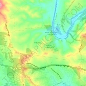 Muirlea topographic map, elevation, terrain