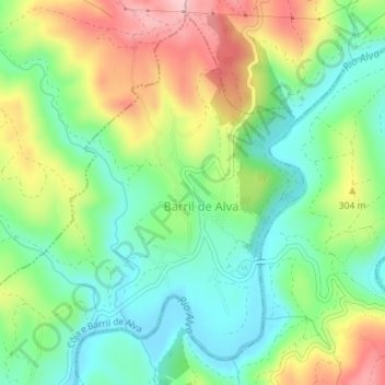 Barril de Alva topographic map, elevation, terrain