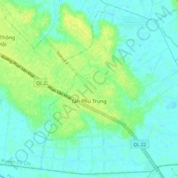 Tan Phu Trung Commune topographic map, elevation, terrain