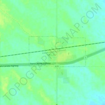 McLean topographic map, elevation, terrain