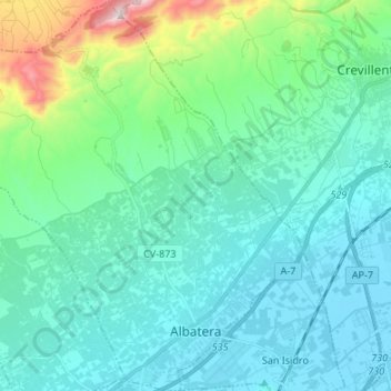 Albatera topographic map, elevation, terrain