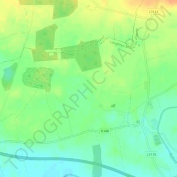 Kiltullagh North topographic map, elevation, terrain