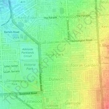 Rose Park topographic map, elevation, terrain