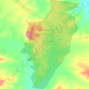 Combabula State Forest topographic map, elevation, terrain