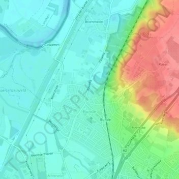 Bunde topographic map, elevation, terrain