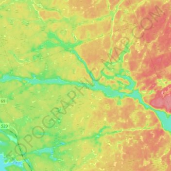 Naiscoot Lake topographic map, elevation, terrain