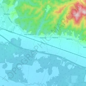 Paklenica topographic map, elevation, terrain