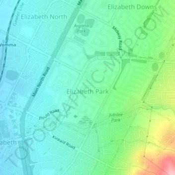 Elizabeth Park topographic map, elevation, terrain