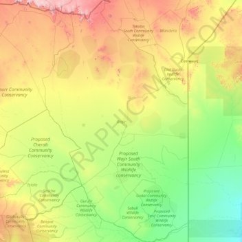 Wajir County topographic map, elevation, terrain